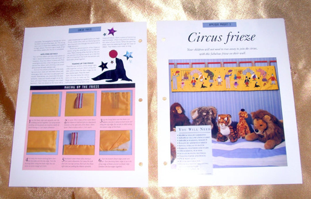 Needlecraft Applique Project Sheet: Circus Frieze - Etsy