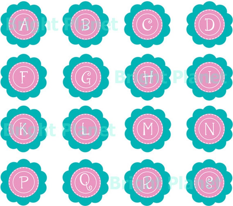 Scallop Alphabets Digital Collage Sheet 1.5 Scalloped - Etsy