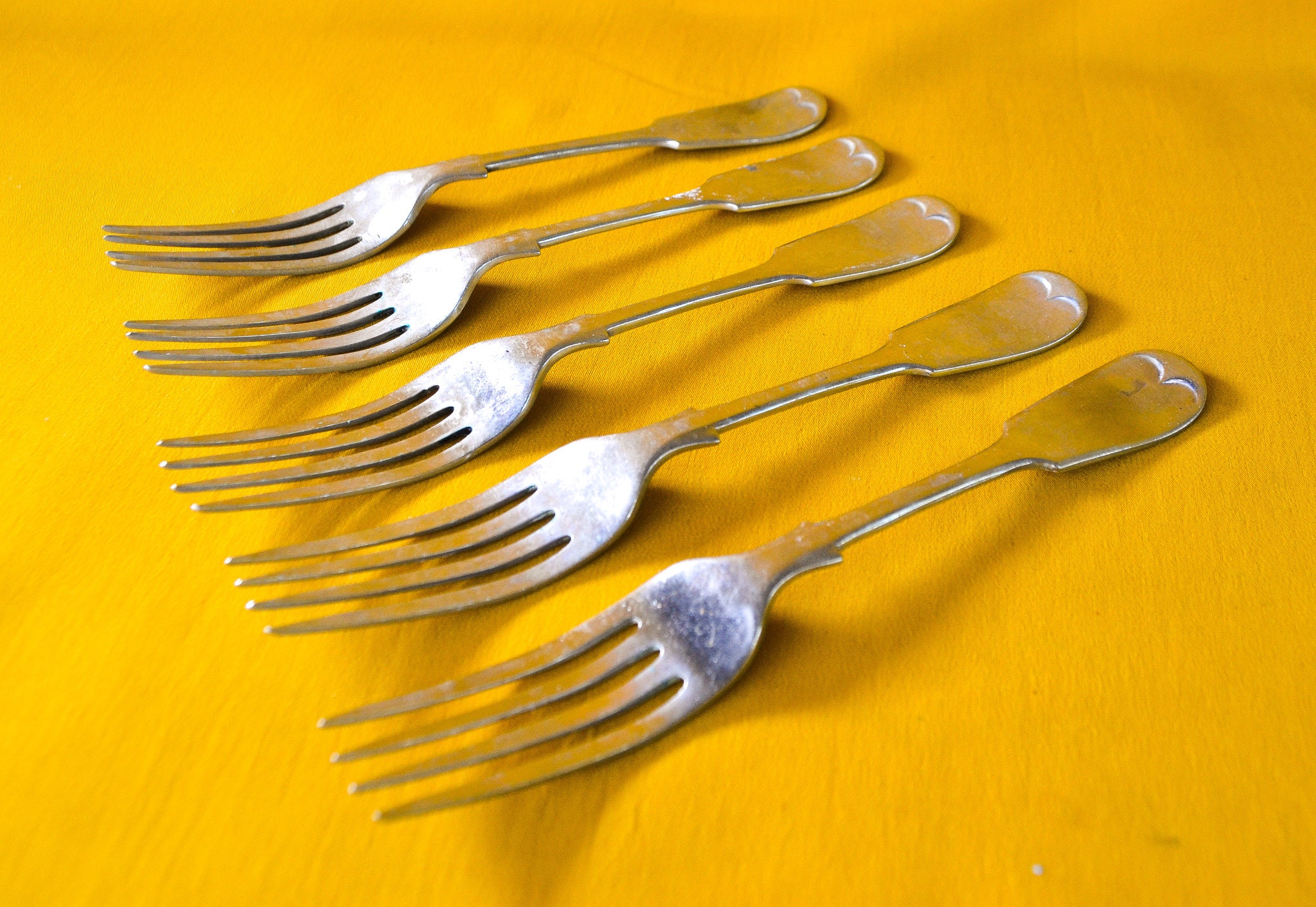 Set 5 Vintage Nickel Silver Forks , 16cm Long - Etsy