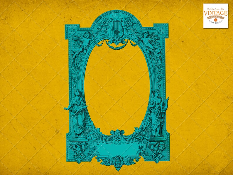 Rococo Frame Design Cherubs - Instant Download High Quality Printable ...