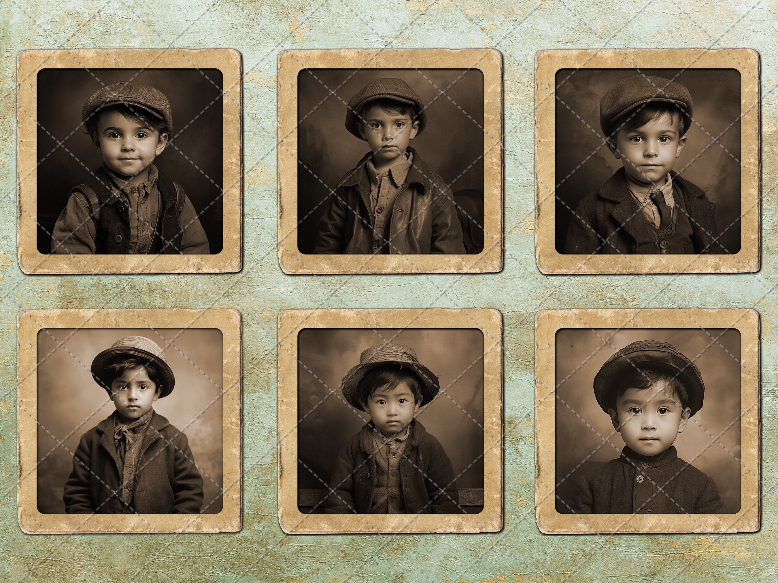 Antique Photos Set, Young Boys Photo, CDV Cabinet Card, Junk Journal ...
