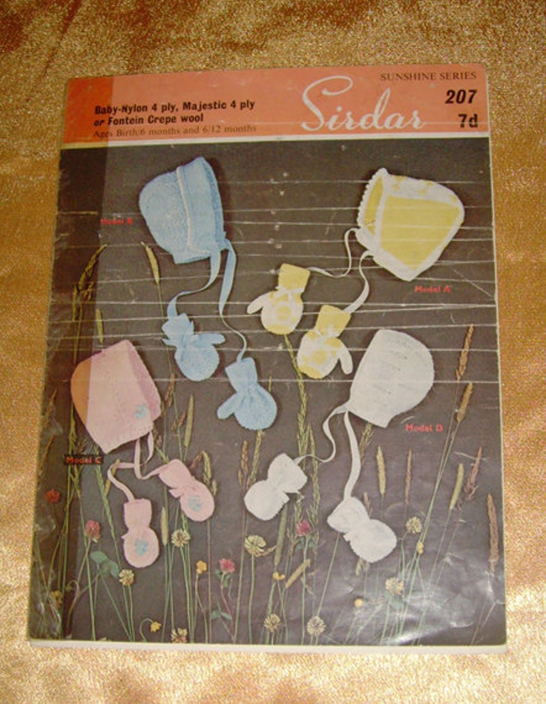 Vintage Sirdar Knitting Pattern 207, Sunshine Series, Baby Bonnets and ...