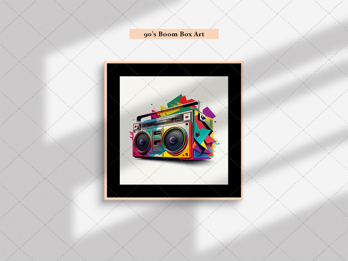 4 X Vintage 90's Boom Box Images Wall Art AI Generated - Etsy