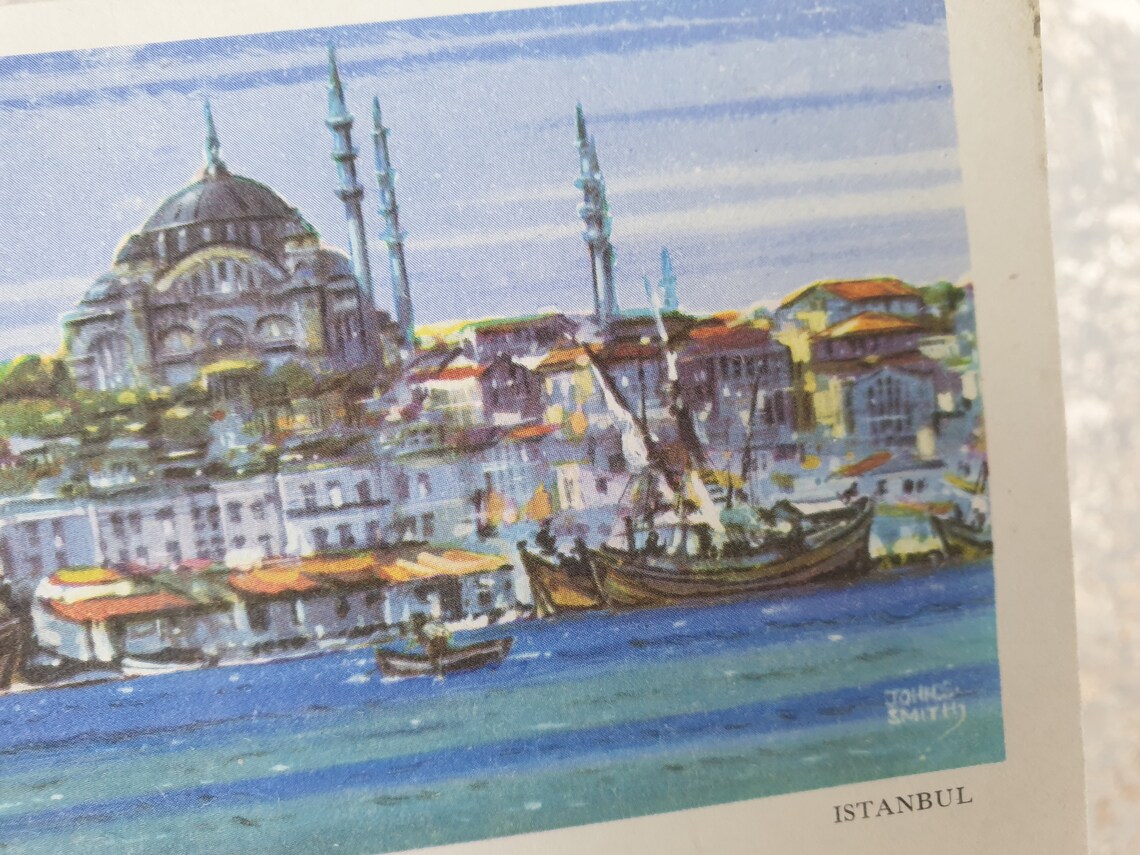 Vintage Hotel B.I Lunch Menu Card From Uganda, Istanbul Scene Theme ...