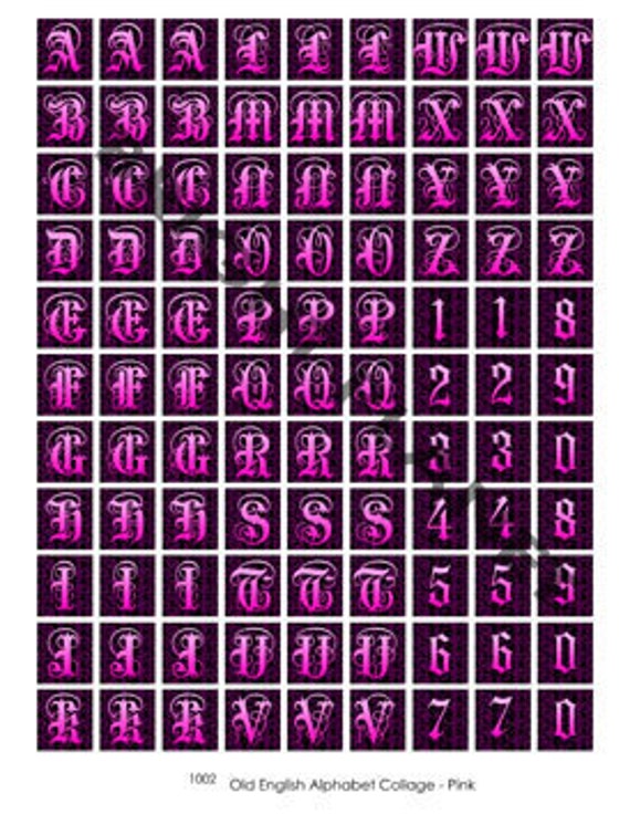 Funky Scrabble Tile Size Digital Collage Pink Colour Old | Etsy