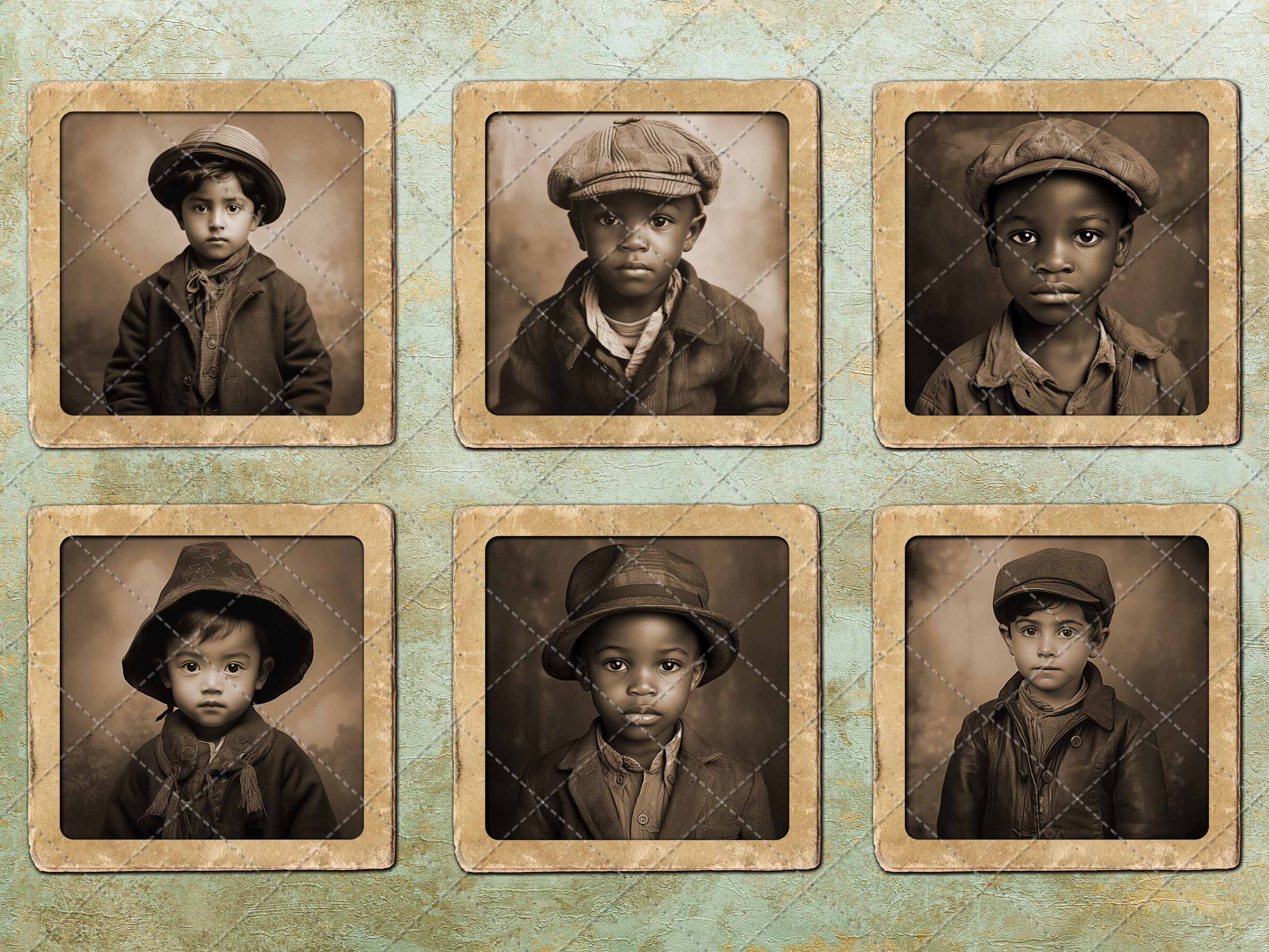 Antique Photos Set, Young Boys Photo, CDV Cabinet Card, Junk Journal ...