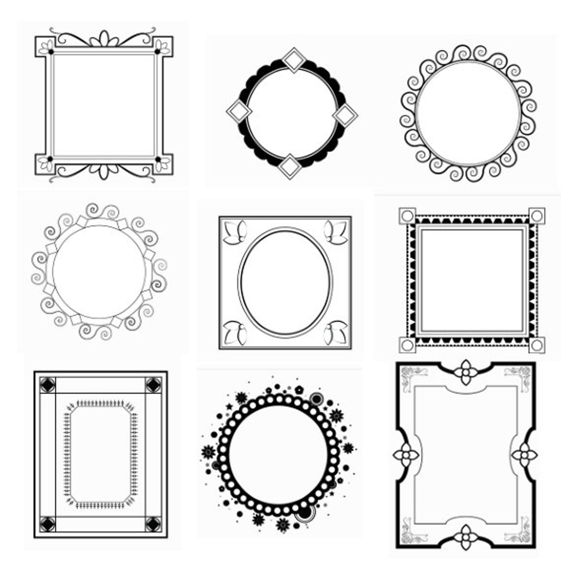 Fancy Frames Vector Graphics Digital Images - INSTANT DOWNLOAD ...