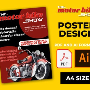 Motorbike Flyer, DIY Motorbike Flyer Template 2023, Editable PDF and Ai ...