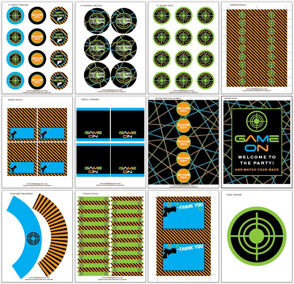 INSTANT DOWNLOAD Laser Tag Party Package. A Birthday Party - Etsy