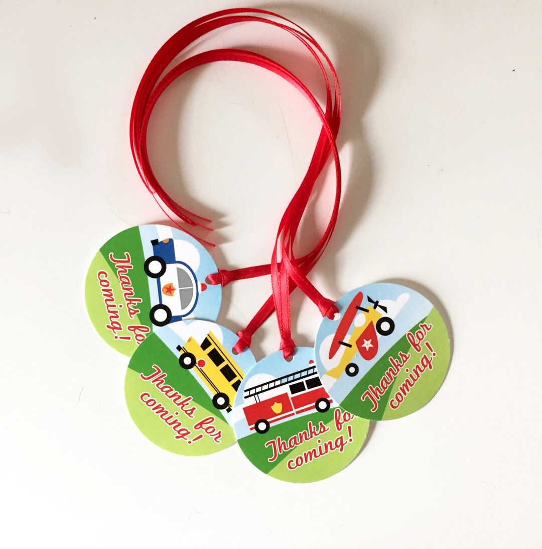 INSTANT DOWNLOAD: Transportation Birthday Favor Tags - Etsy