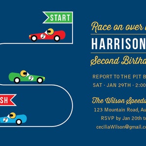Race Car Invitation for a Speed Racer Birthday Party Perfect for NASCAR ...