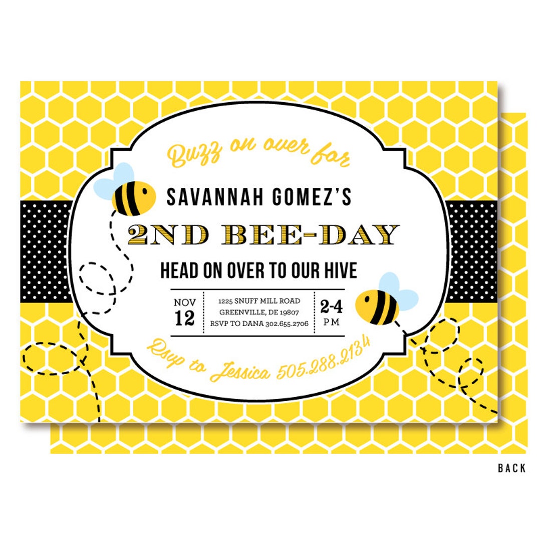 Bee Birthday Invitation, Bumble Bee Invitation, Beehive Invitation, Bee ...