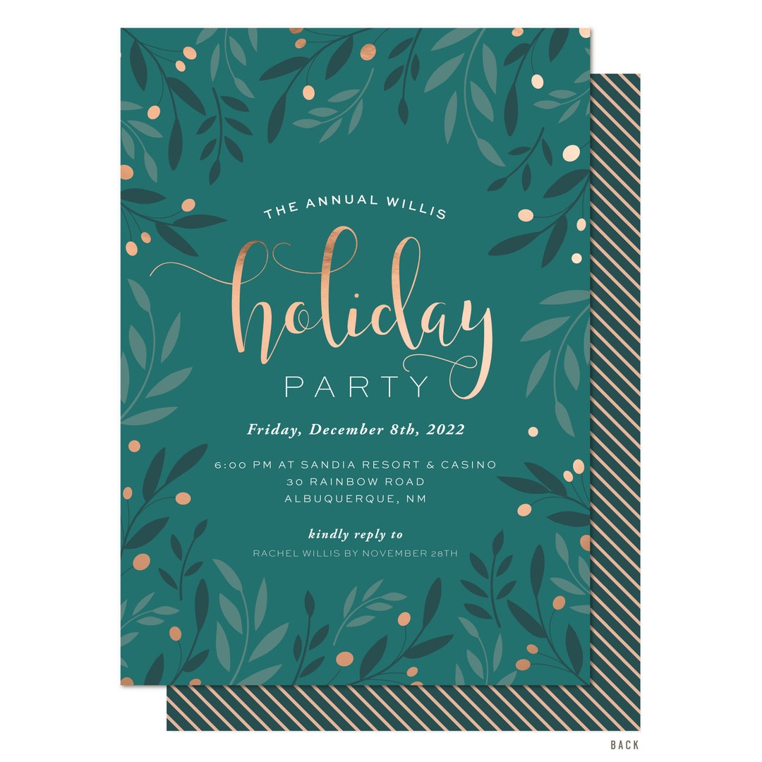 Company Christmas Party Invitations Holiday Invite, Corporate ...