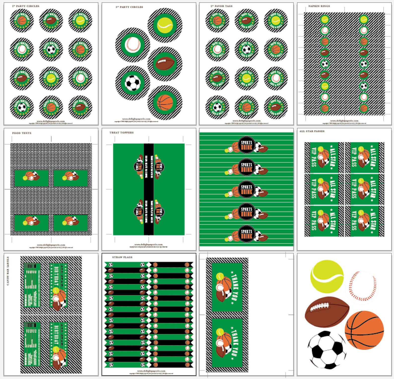 INSTANT DOWNLOAD Sports Birthday Party Package. Soccer - Etsy