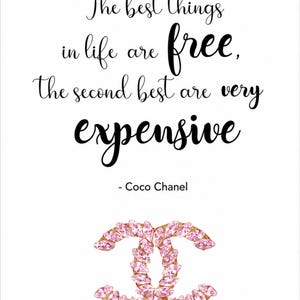 Coco Chanel Quote Wall Art – Pink Gem Logo Printable – Fashion Designer ...