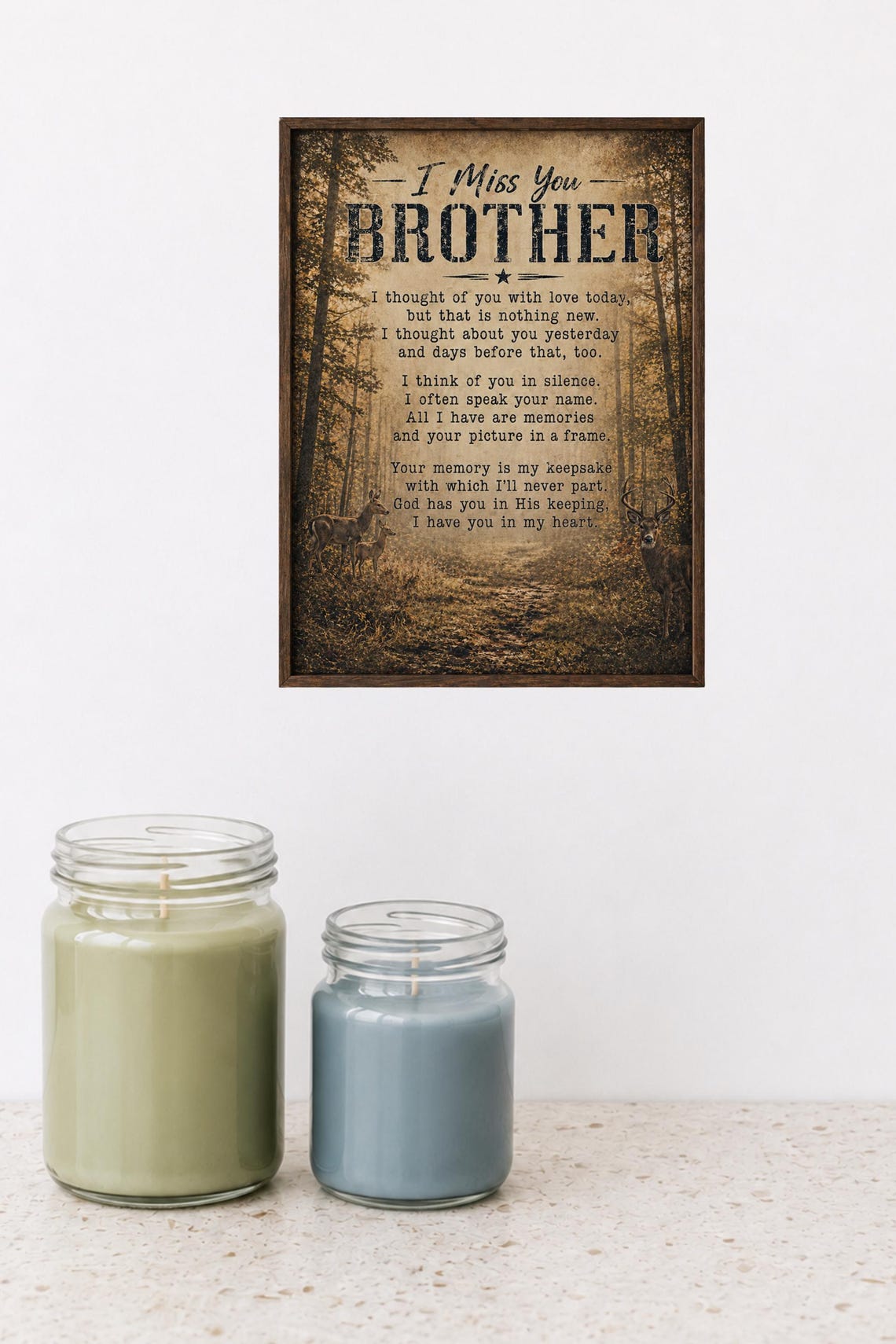 Brother Memorial Printable • Rustic Heaven Tribute Art • Digital ...