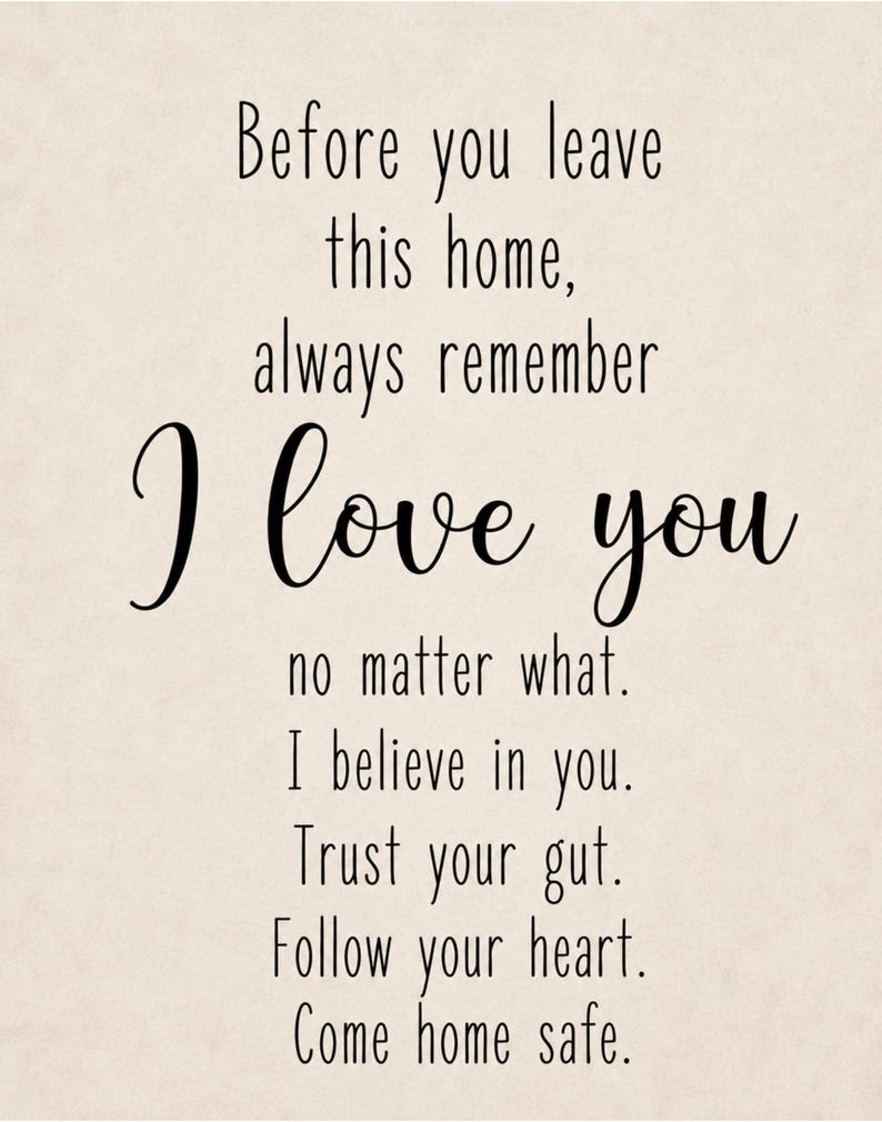 Before You Leave PNG | Family Love Note Sign | Motivational Home Quote ...