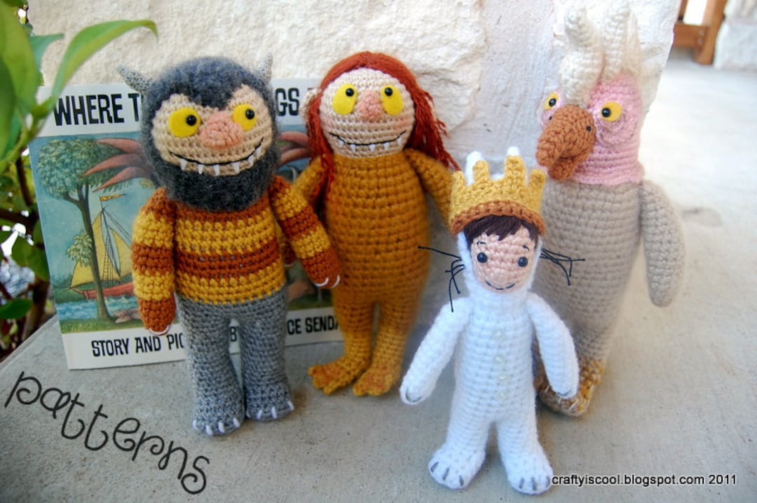 PATTERN Pdfs PATTERNS Wild Things Are Wild Set of Four Crochet Doll ...
