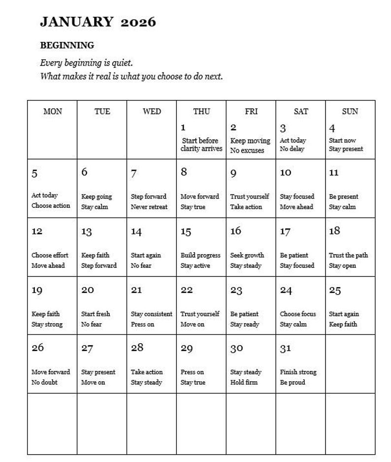 2026 Reflection Journal Calendar | Daily Prompts, Emotional Clarity ...