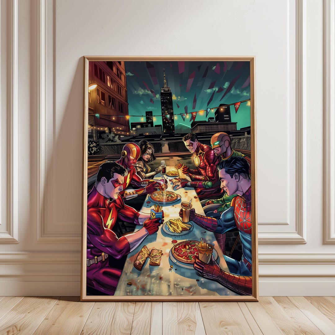 Superhero Poster : Comic Book Wall Art, Pop Culture Game Room Decor - Etsy