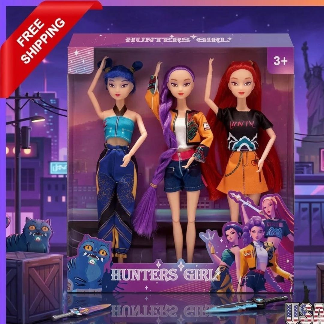 K-pop Demon Hunters Anime Action Figures: Rumi Zoey Mira Girl Group ...