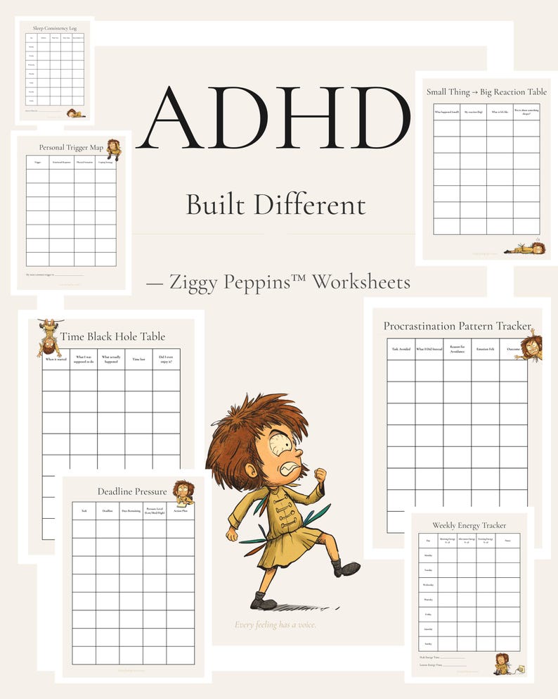 ADHD Worksheets | Executive Function, Time, Energy Planner (digital ...
