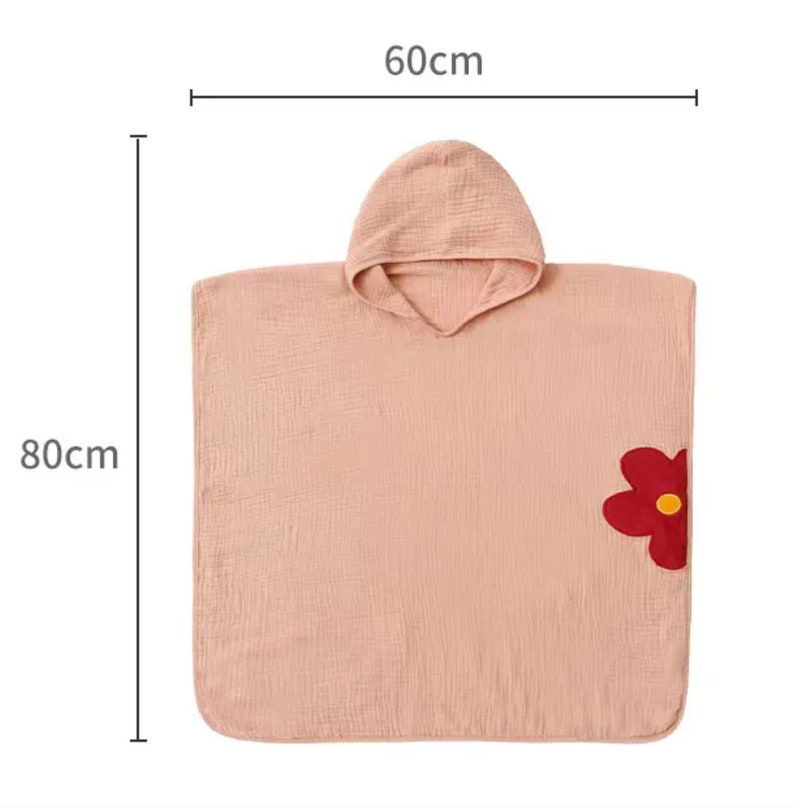 Personalized Beach Poncho Embroidered Muslin Hooded Towel Kids Custom ...