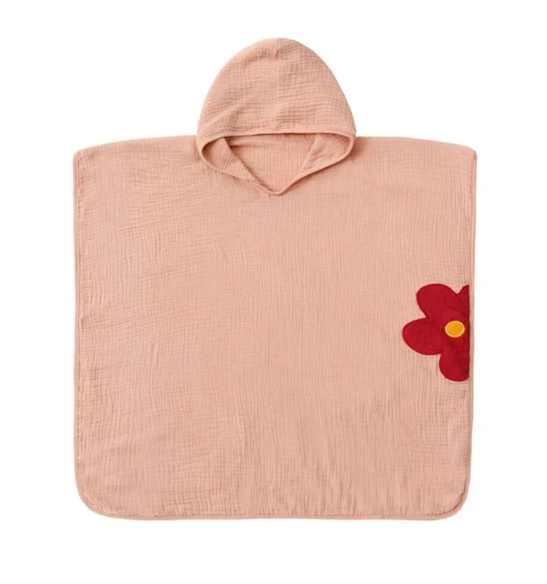Personalized Beach Poncho Embroidered Muslin Hooded Towel Kids Custom ...