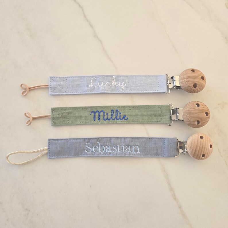 Custom Pacifier Clip Baby Shower Gift Embroidered Binky Clip ...