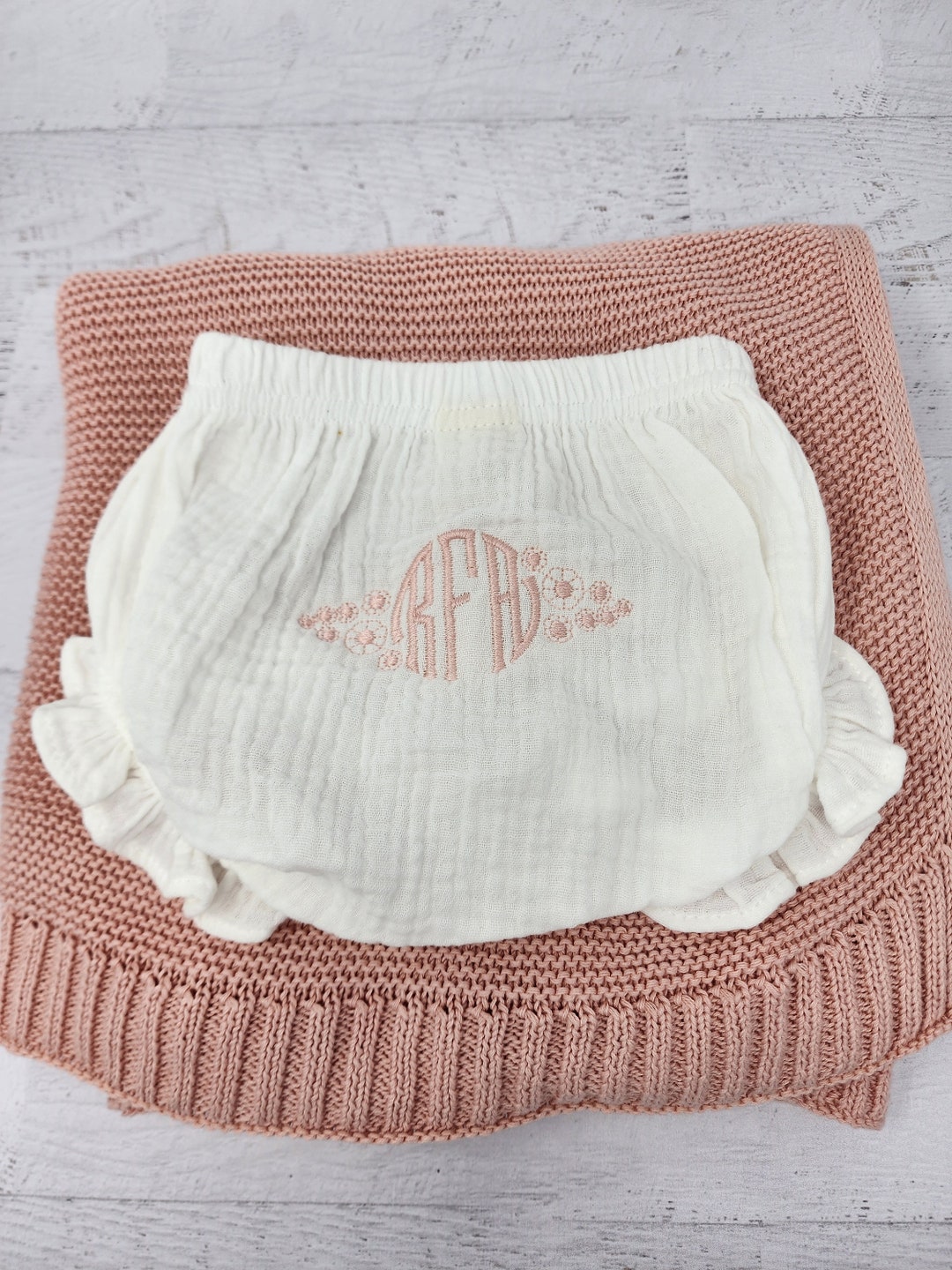 Monogrammed Baby Bloomers Personalized Diaper Cover Organic Embroidered ...