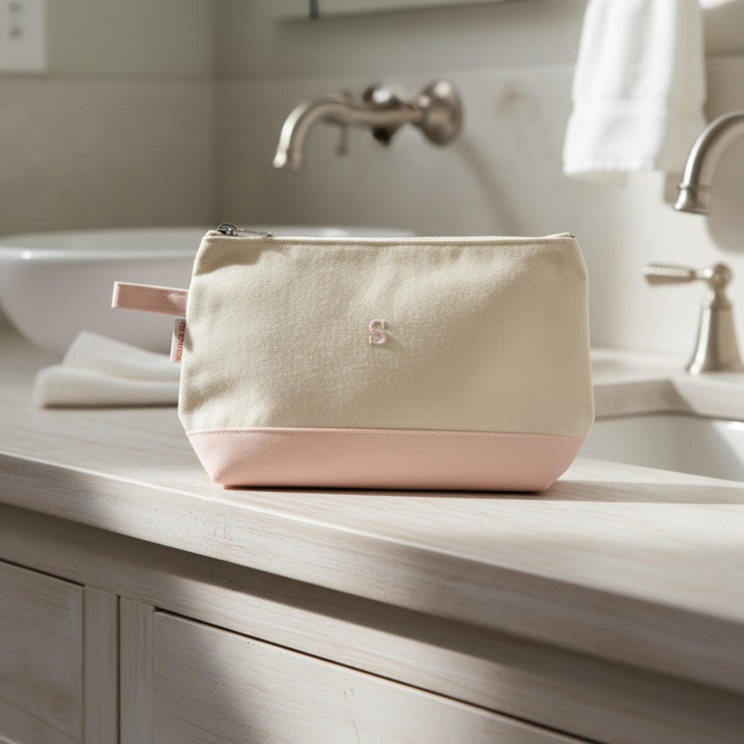 Monogrammed Makeup Bag Embroidered Canvas Bag Personalized Bridesmaid ...