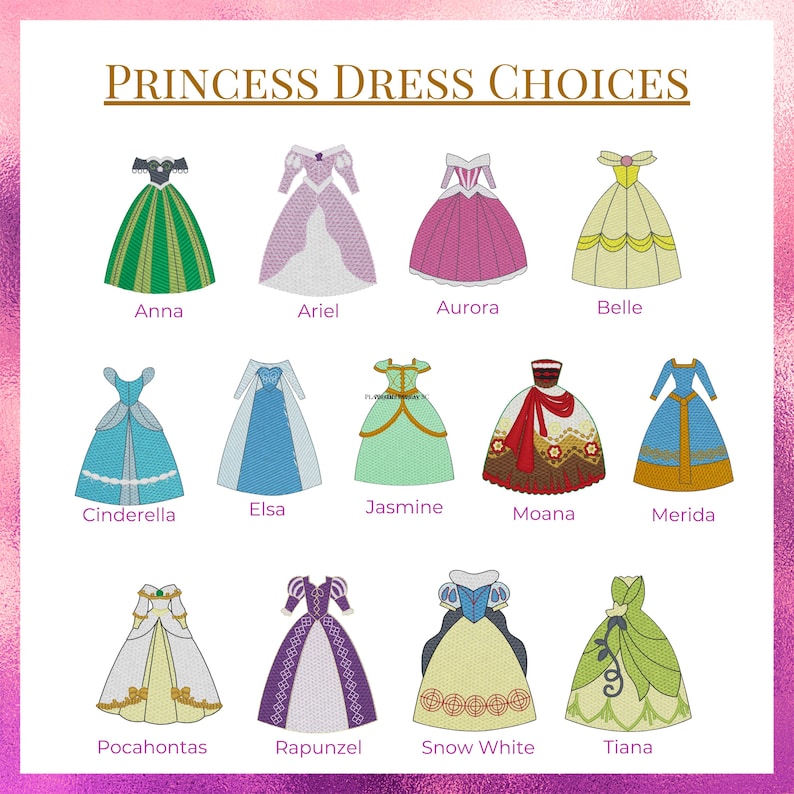 Princess Sweatshirt Embroidered Princess Shirt Custom Princess Gown ...