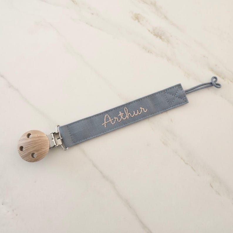Custom Pacifier Clip Baby Shower Gift Embroidered Binky Clip ...