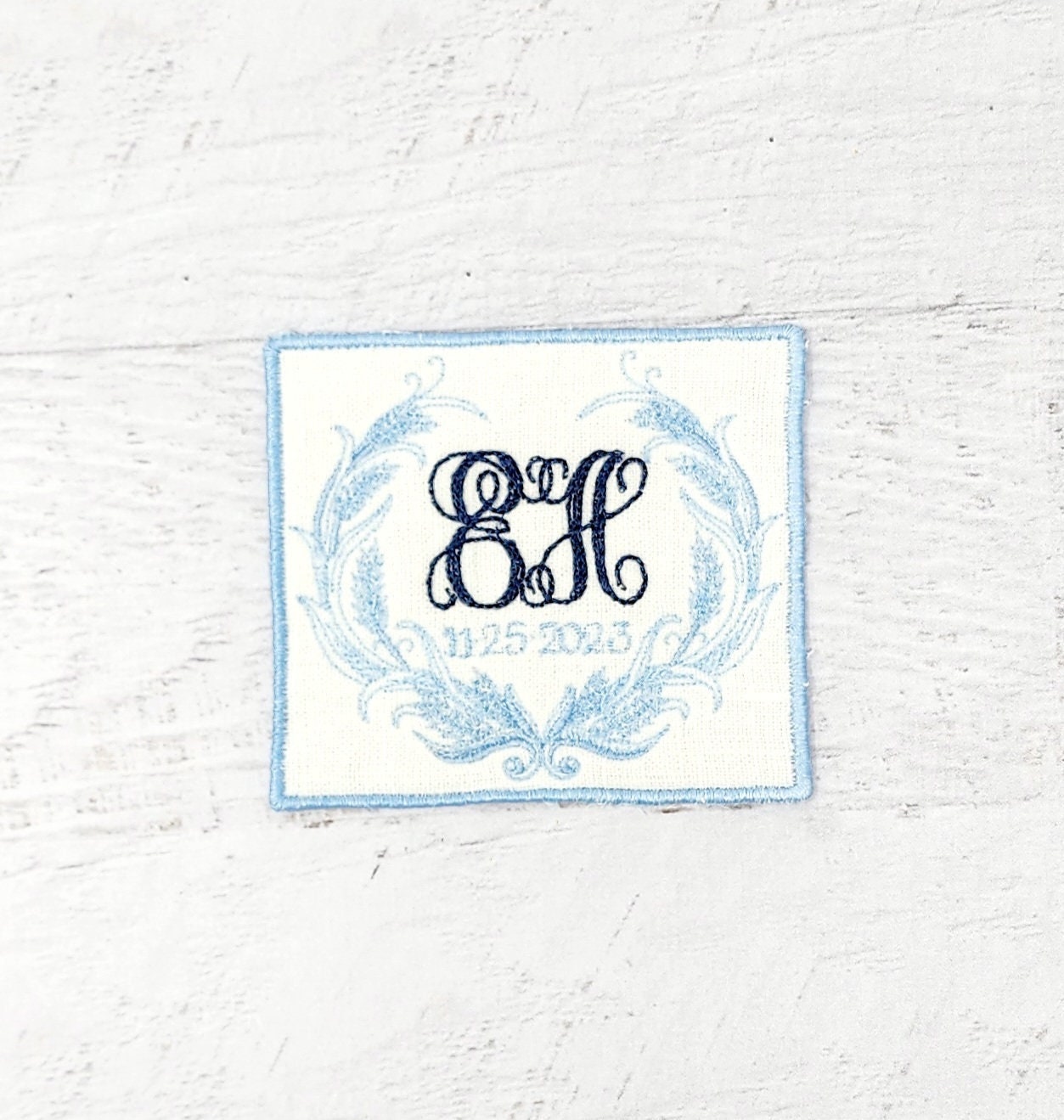Wedding Dress Label Embroidered Linen Heirloom Bridal Gown Label ...