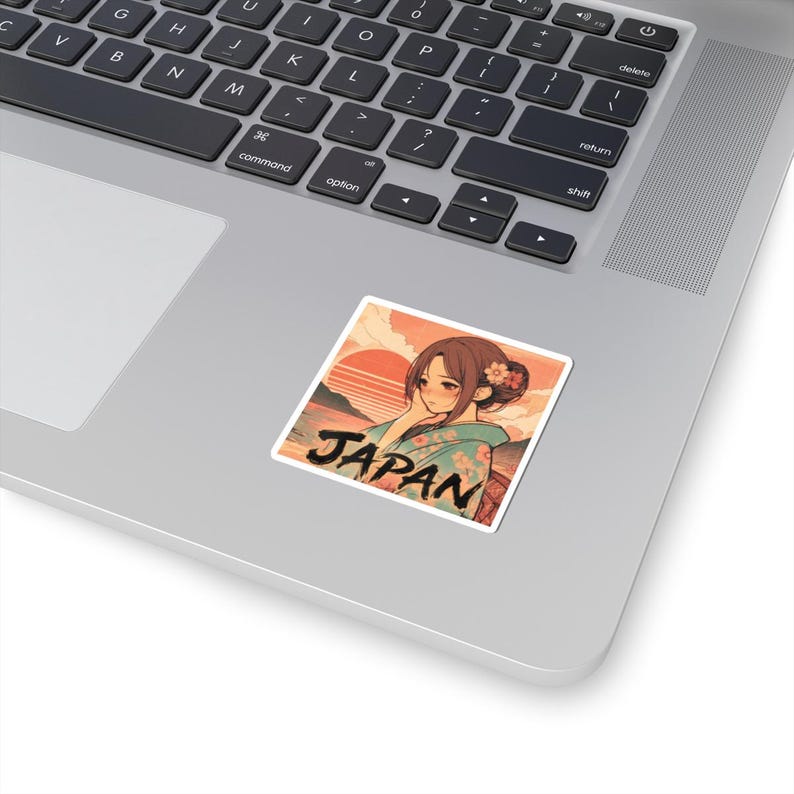 Geisha Sunset Japan Kiss-cut Stickers | Anime Kimono Sticker - Etsy