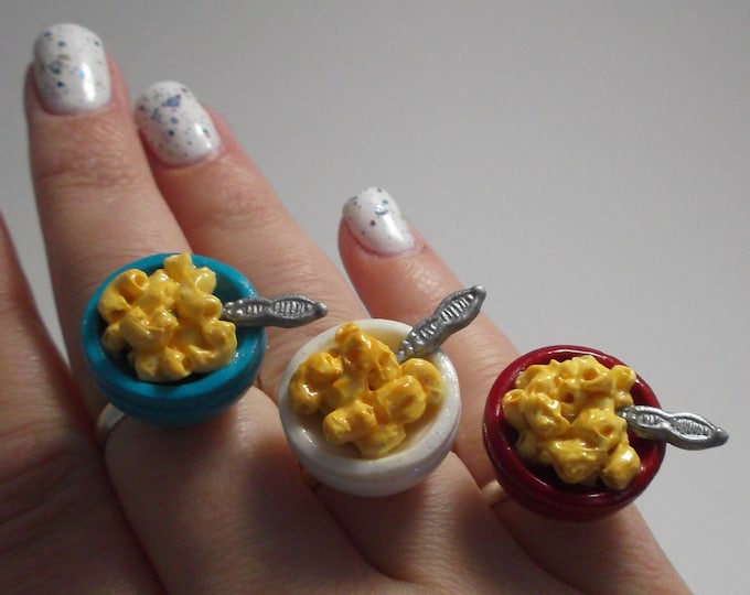 Macaroni and Cheese Ring Mac and Cheese Adjustable Silver Ring - Etsy