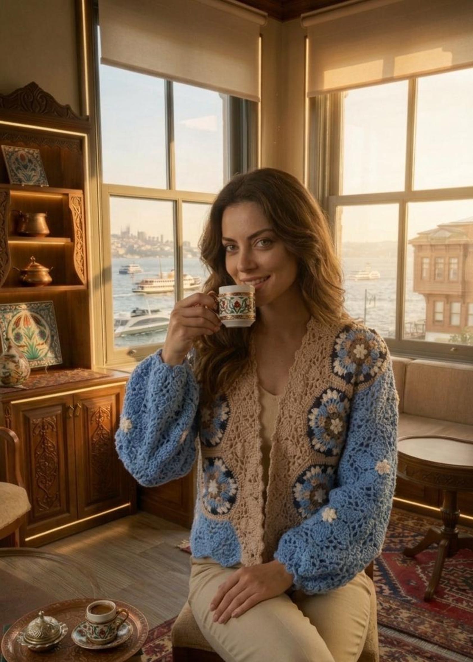 Handmade Crochet Cardigan – Boho Floral Knit Sweater, Traditional ...