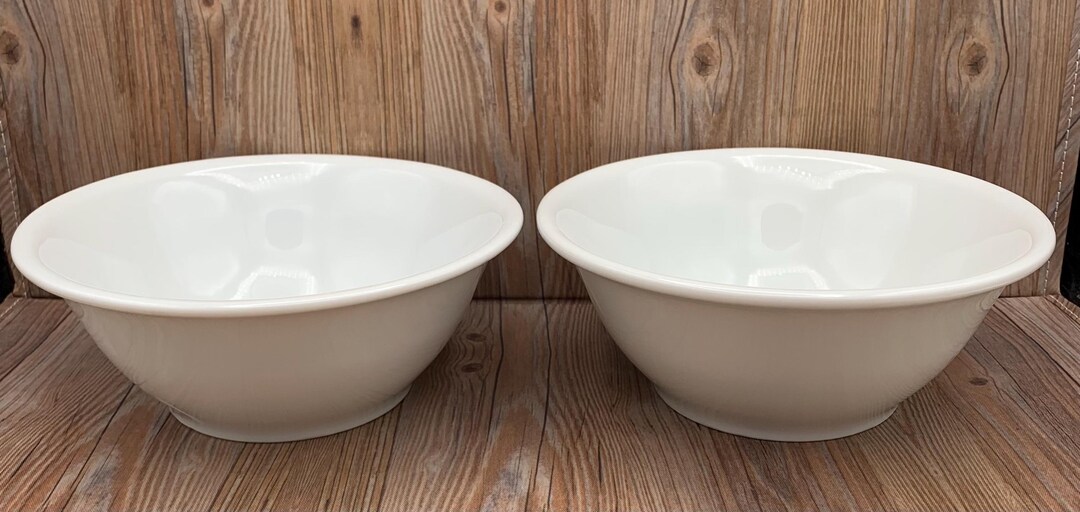 Set of 2 Apilco France Classic White Porcelain Cereal Soup Salad Bowls ...