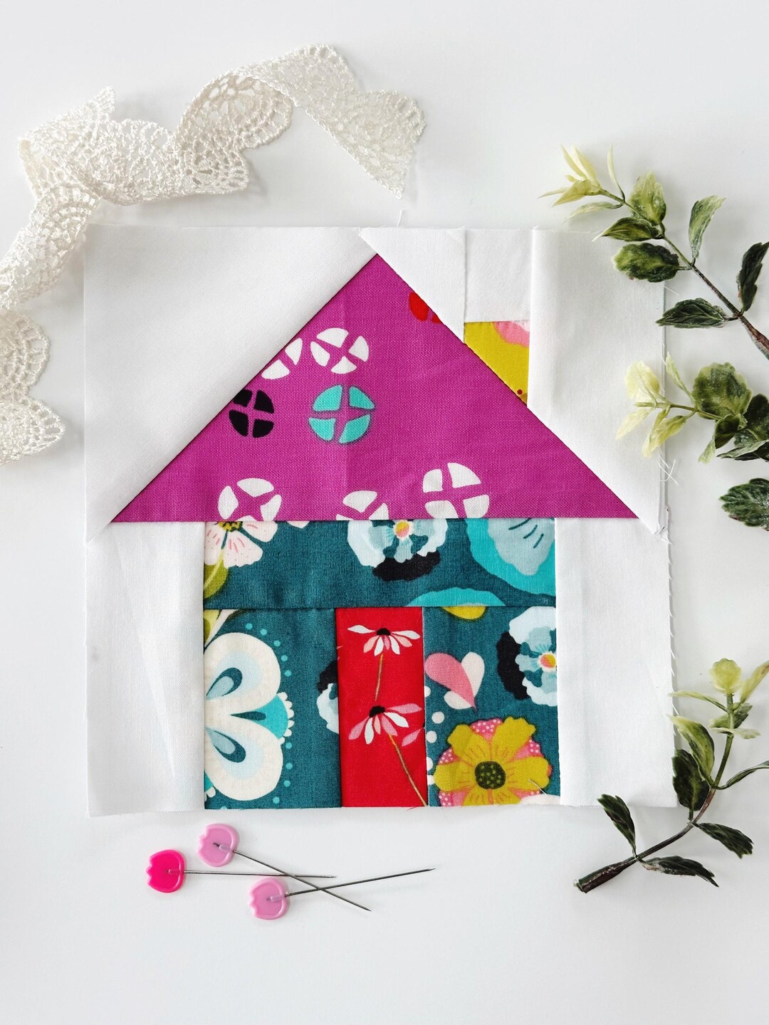 Foundation Paper Piece Pattern Little Village + FPP + 4-inch, 6-inch, 8 ...