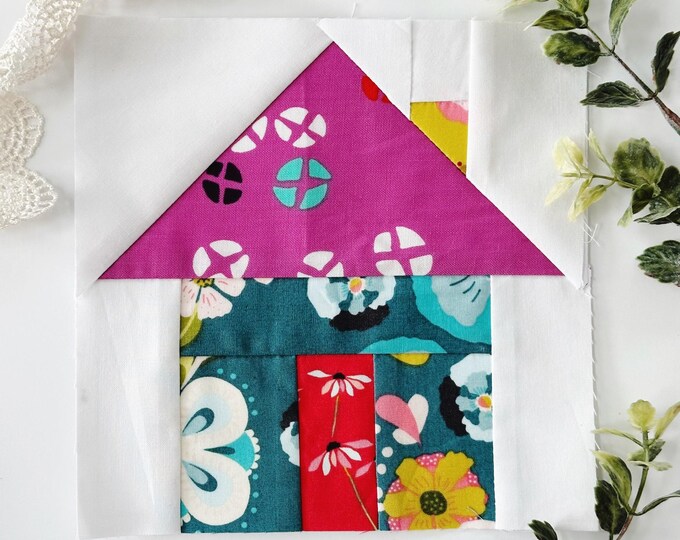 Foundation Paper Piece Pattern Little Village + FPP + 4-inch, 6-inch, 8 ...