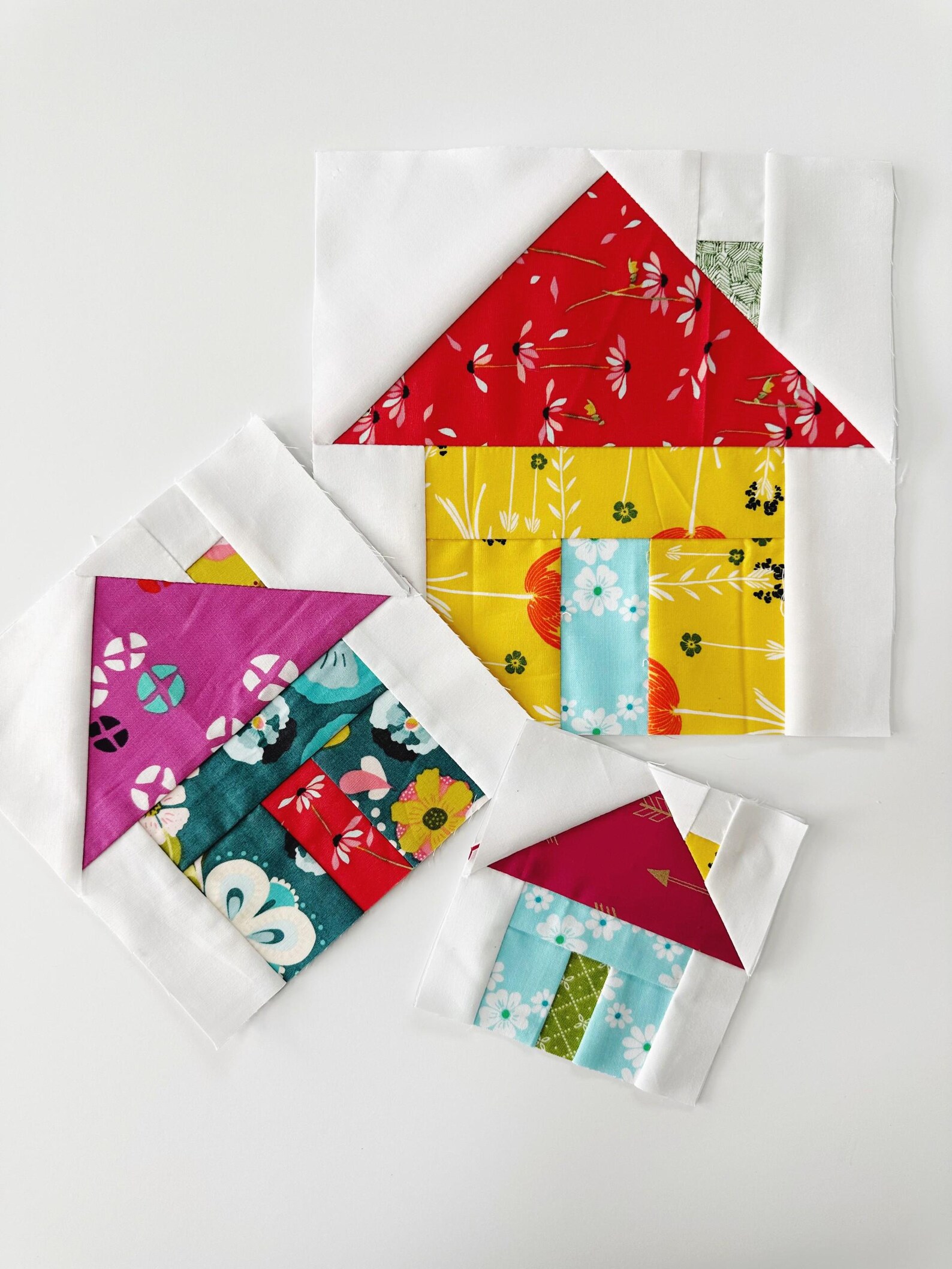 Foundation Paper Piece Pattern Little Village + FPP + 4-inch, 6-inch, 8 ...