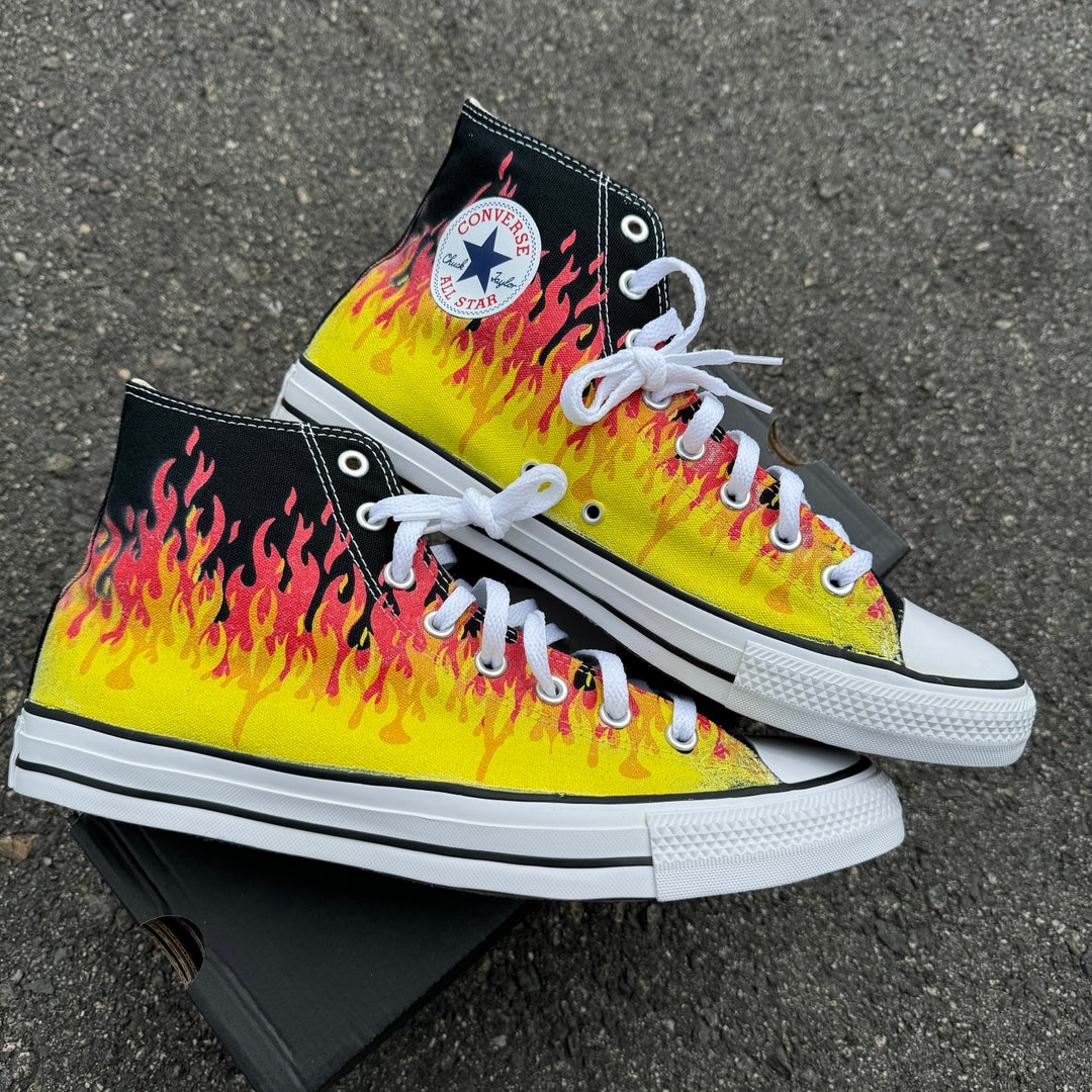 Custom Hot Rod Flames Sneakers - Hot Rod Inspired Flames on Converse ...