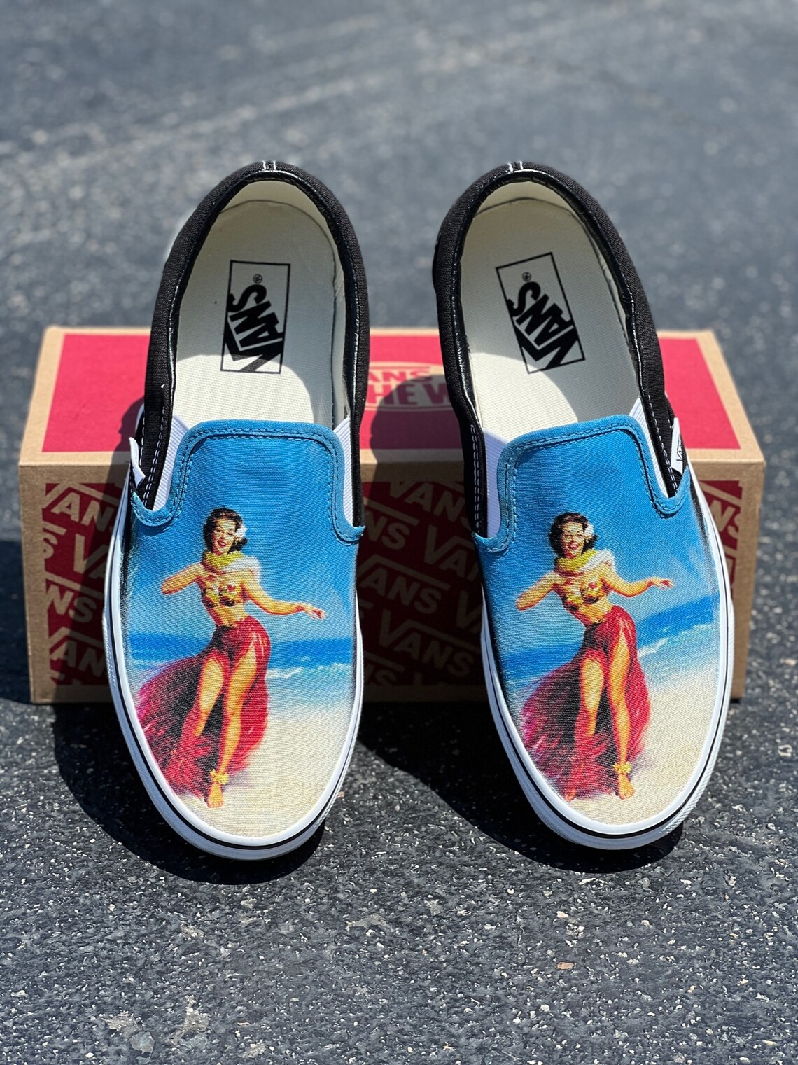 Vintage Hula Dancer Tropical Beach Hawaii Slip on Shoes - Etsy