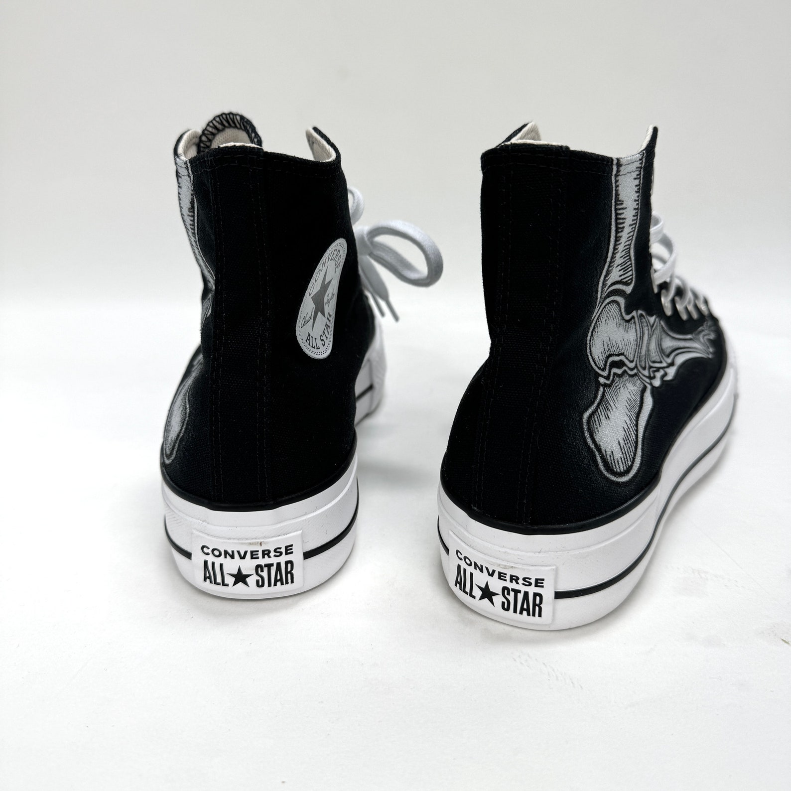 Platform Custom Skeleton Feet Shoes - Converse High Top for Women - Etsy