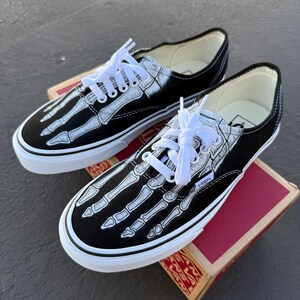 Custom Skeleton Feet X-ray Black/white Vans Authentic Lace up Shoes ...