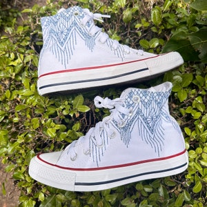 Custom Converse White High Top Shoes for Women Boho Pattern - Etsy
