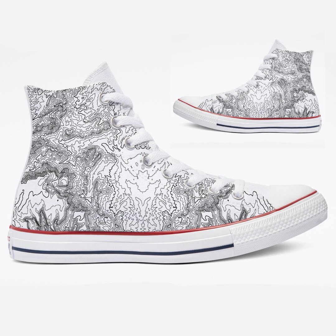 Topography Map Converse Chuck Taylor for Men and Women Unisex High Top ...
