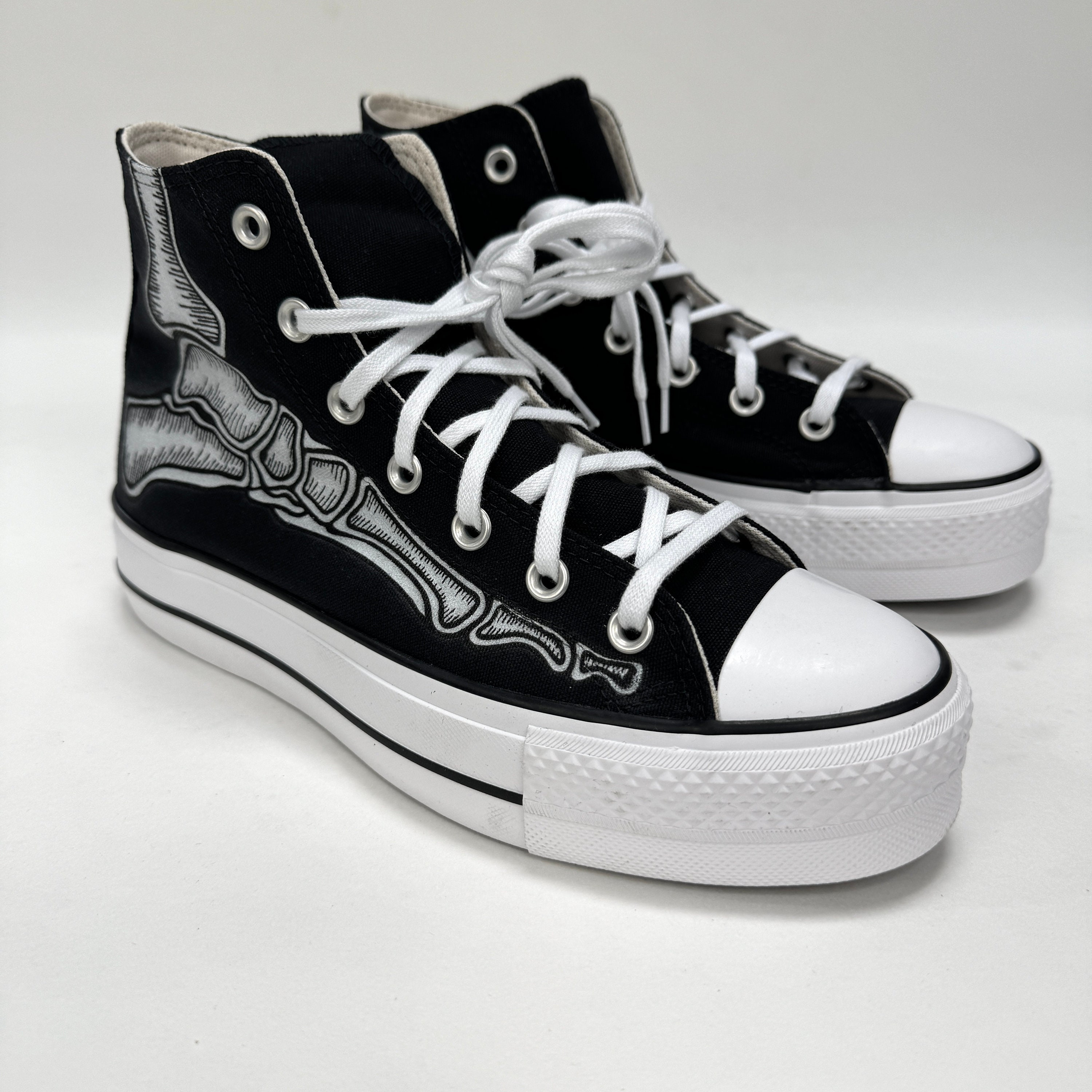 Platform Custom Skeleton Feet Shoes - Converse High Top for Women - Etsy