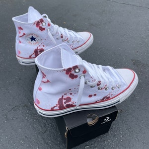 Blood Splatter White High Tops Custom High Top Converse Murder Spooky ...