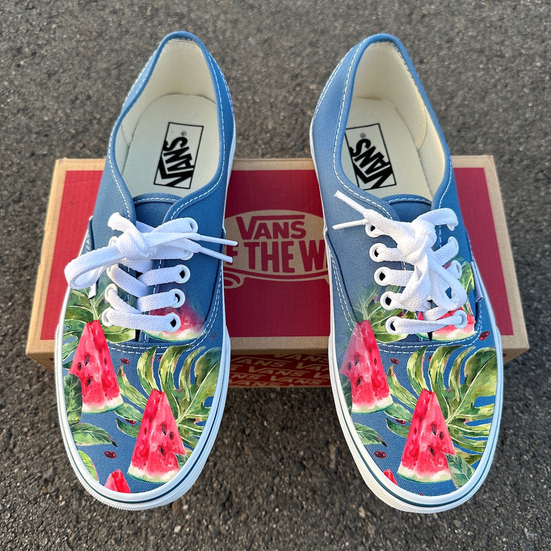 Watermelon Pattern on Navy Vans Authentic Shoes for Women and Men - Etsy